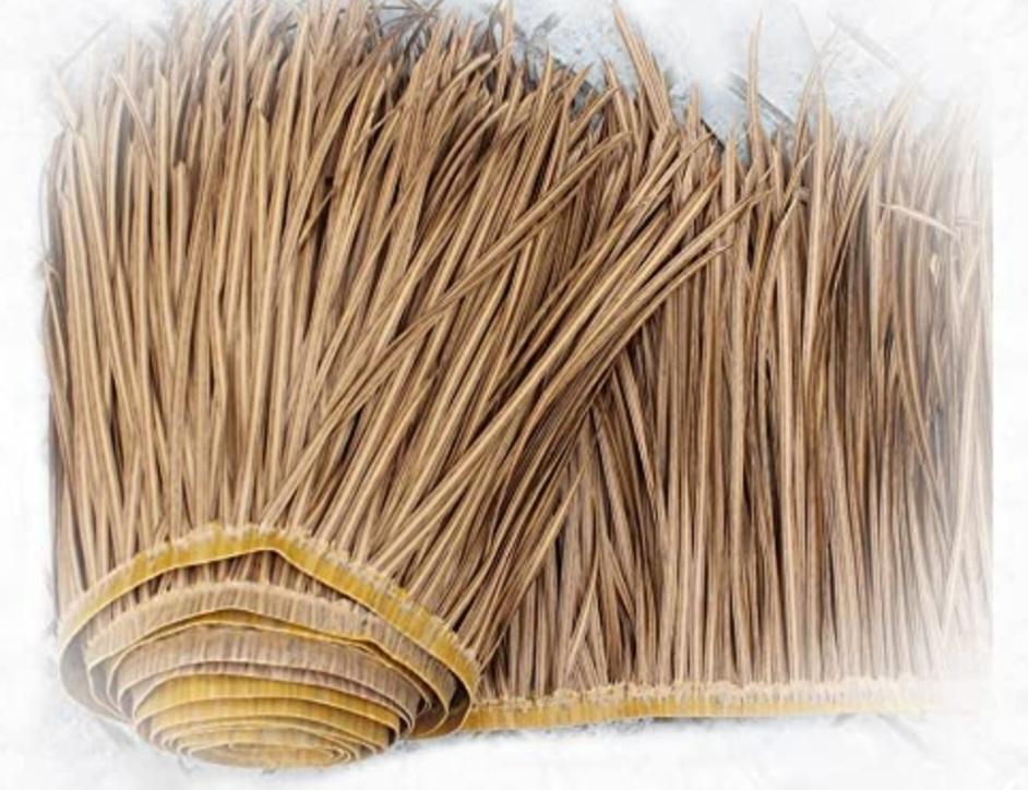 Artificial Synthetic Palm Tiki Thatch Roll 24"x 8' Faux Roof Thatching ...